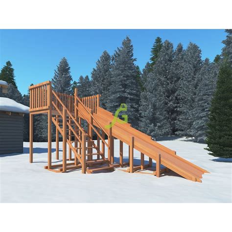 Детская деревянная зимняя горка Snow Fox, скат 5,9 м в Москве — купить ...