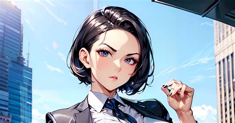 女刑事 ファンアート・『雌蝶の夢』より縣七緒さん 色艶芳のマンガ 熟女 黒髪ショート 巨尻 Pixiv