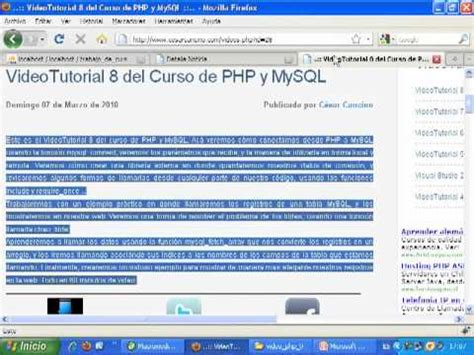 VideoTutorial Del Curso De PHP Y MySQL YouTube