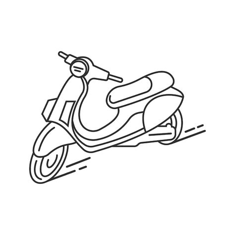 Ligne De Scooter De Moto Au Design Minimaliste Icône De Ligne De
