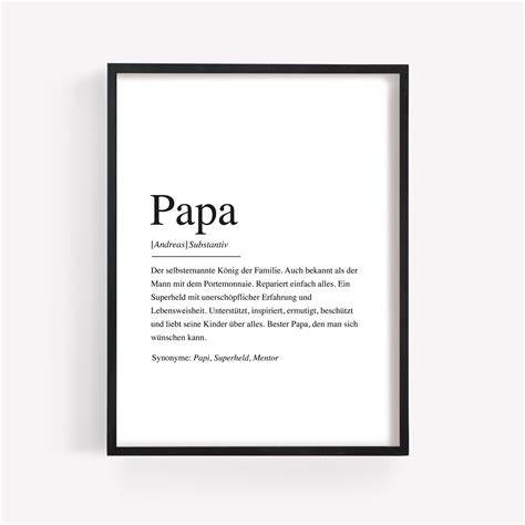 Poster Bild Papa Definition Vater Personalisiert Mit Namen Geschenk