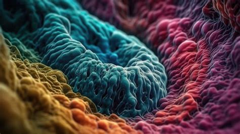 Vivid Microscopic View Of Digestive System Cells For Medical Presentations Stock Illustration