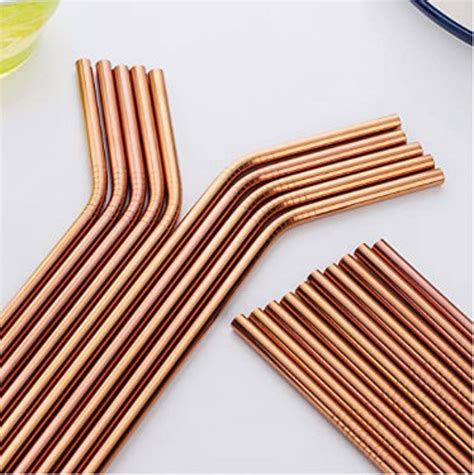 Reusable Straws Rose Gold Stainless Steel Straw Rose Gold Etsy