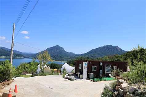 경상남도 합천군 더 글래드 글램핑 핮천호가 한눈에 보이는 경치좋은 글램핑장
