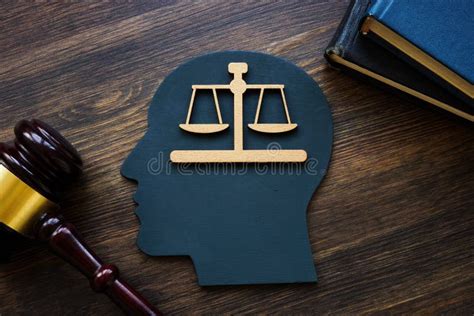 Head Shape Scales And Gavel Law And Legal Education Concept Stock