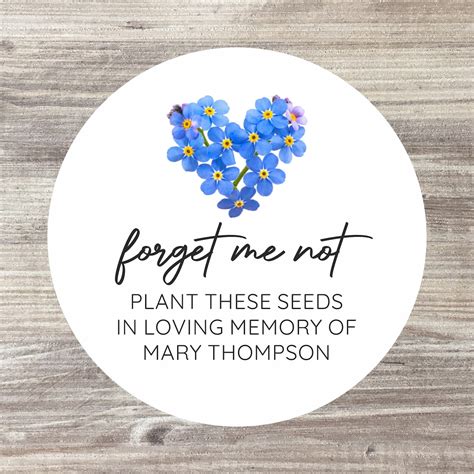 48 X Forget Me Not Stickers Personalised Funeral Stickers For Favours