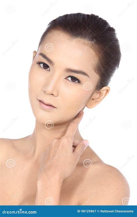 Beautiful Asian Woman With Spa Healthy Skin Concept Neat Clean Stock