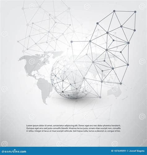 Cloud Computing And Networks Concept With World Map Global Digital Network Connections
