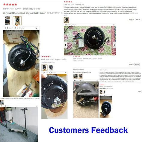 24v 36v 48v 350w 500w Hub Motor Scooter Brushless Toothless Electric