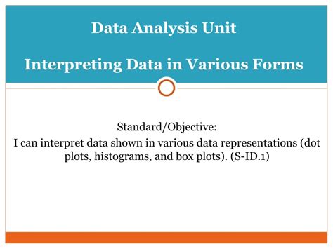 ppt data analysis unit interpreting data in various forms powerpoint