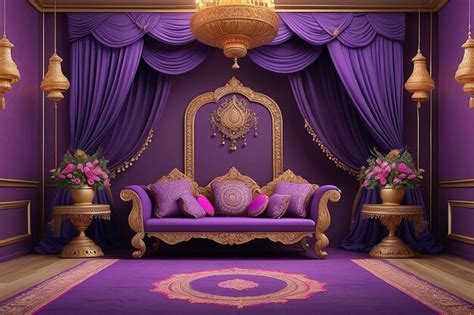 generate empty background indian wedding room theme premium ai