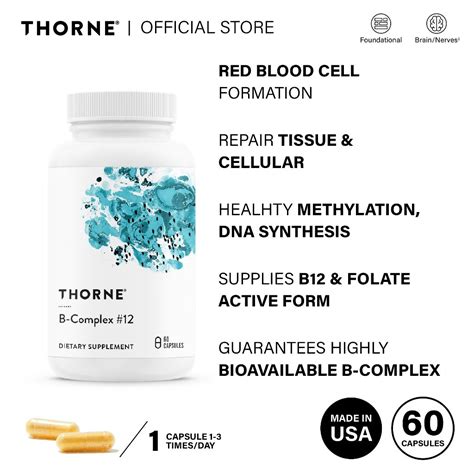 Thorne B Complex 12 60 Capsules Shopee Malaysia