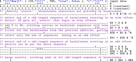 Branchless Code Sequence To Identify Escaped Quote Characters With