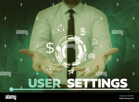 Conceptual Display User Settings Word Written On Configuration Of