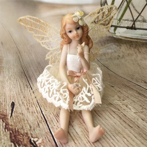 Resin Angels Figurines Decorative Sculpture Flower Fairy Garden