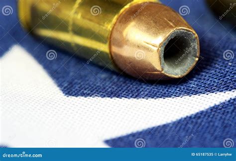 Ammunition On United States Flag Second Amendment Rights Stock Image Image Of America