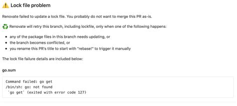 Renovate Docker Image Is Missing Go Tool · Issue 2602 · Renovatebot