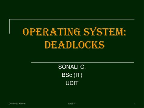 Operating System Deadlock Galvin Ppt