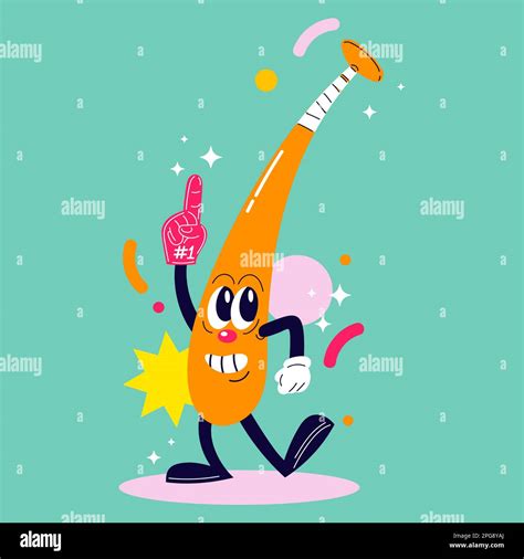 Baseball Walking Mascot Vector Illustration With Face For Vintage