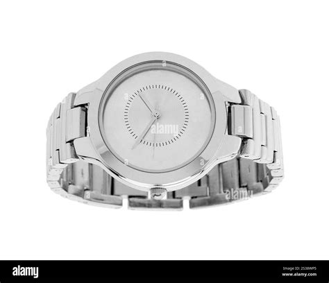 Silver Watch Isolated On White Background Silver Watch Isolated Stock