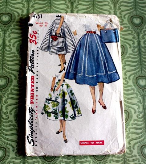 Vintage Simplicity 4751 Pattern Tote Bag And Full Skirt Etsy Tote Bag