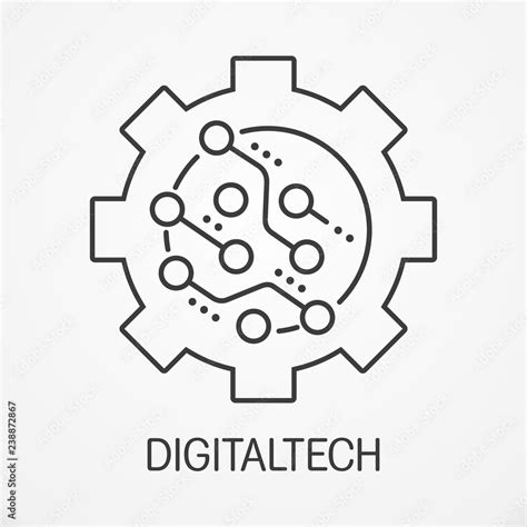 Цифровая технология Векторный значок Тонкая линия Stock Vector