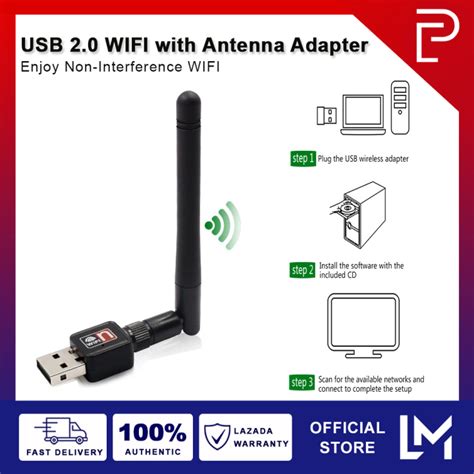 Usb 2 0 Wifi With Antenna Adapter 802 11n 2 4g Usb Ethernet Wireless