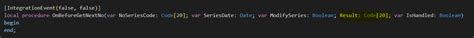 Var Missing In Publisher Of Codeunit 396 Noseriesmanagement Line 504