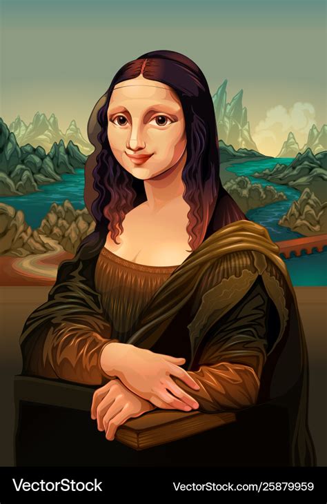 Interpretation Mona Lisa Royalty Free Vector Image