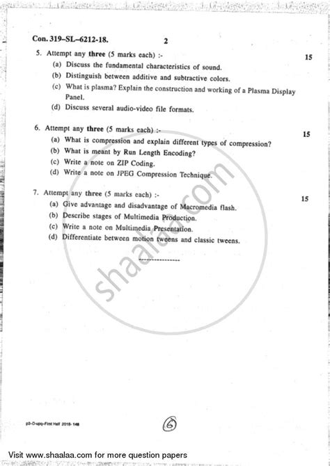 Multimedia 2017 2018 B Sc It Information Technology Semester 4 Sybsc I T Question Paper With