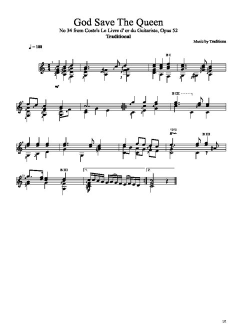 Traditional God Save The Queen By Traditional Classical Guitar