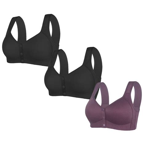 3Pcs New Bras For Women Front Closure No Underwire Wireless Bras Push