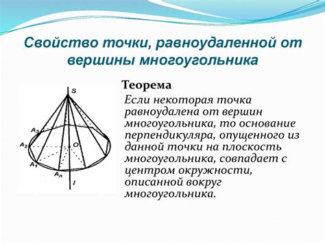 Свойства точки равноудалённой от вершин многоугольника презентация