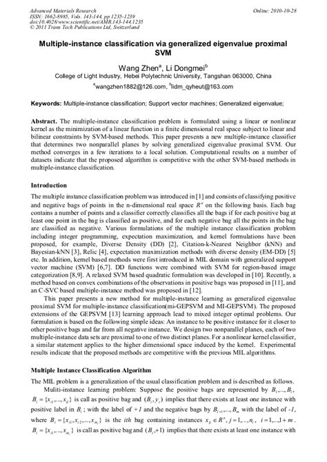 Multiple Instance Classification Via Generalized Eigenvalue Proximal Svm Scientificnet