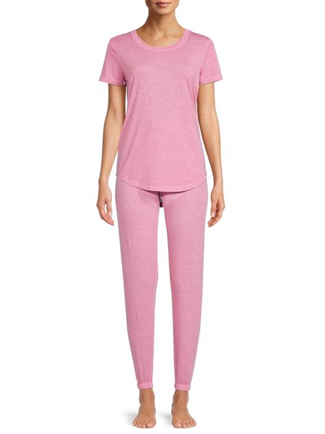 Jaclyn Intimates Relaxed Fit Short Sleeve Crew Neck Set Women S Piece Set Walmart