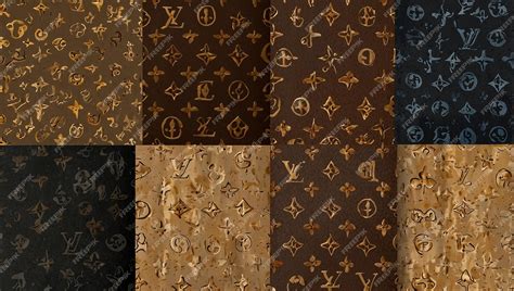 This Is A Brown Background With A Repeating Pattern Of Louis Vuitton Logos And Lv Letters In
