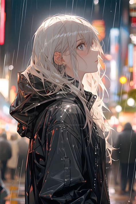 Anime Girl In Rain By Maonedesigns On Deviantart