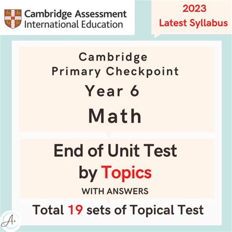 Hardcopy Cambridge Primary Checkpoint Y6 Math Topical Test Paper