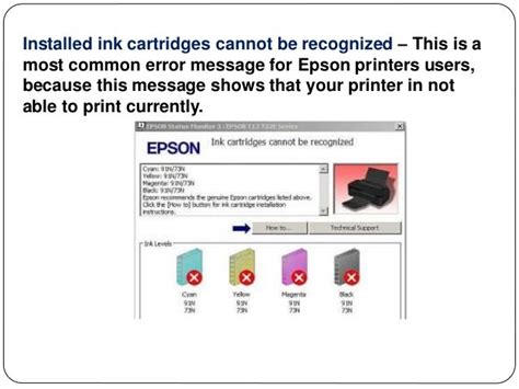 Epson Ink Cartridges How To Fix Ink Cartridges Cannot Be Recognized