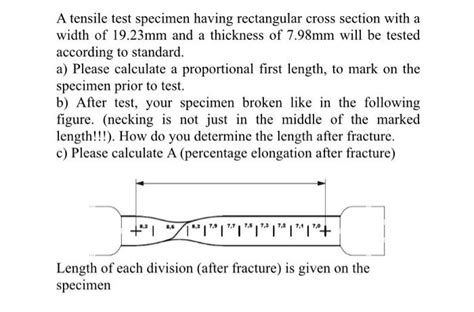 Solved A Tensile Test Specimen Having Rectangular Cross Chegg