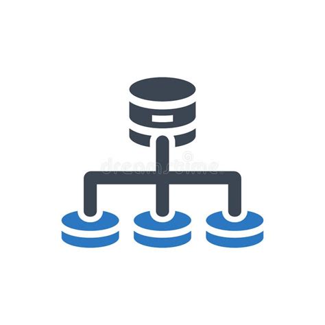 Database Network Icon Flat Vector Illustration On White Background