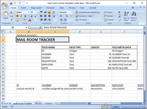 Mailing Room Tracker Database Template