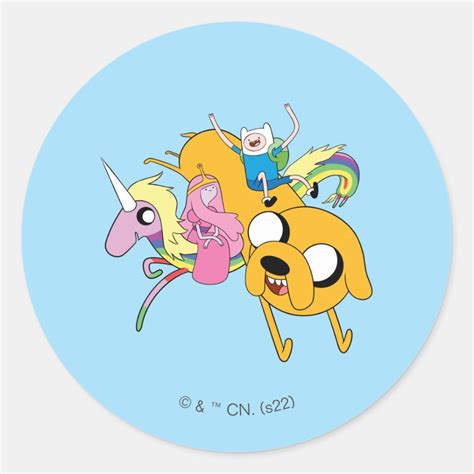 Adventure Time Lady Bubblegum Finn And Jake Classic Round Sticker