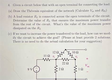 Solved Given A Circuit Below That With An Open Terminal Chegg