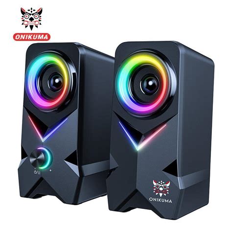 ONIKUMA USB-проводной динамик RGB с крутым освещением, супер-бас ...