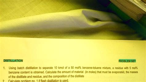 Solved Relative Volatility 294 Distillation Problemset 1using Batch Distillation To Separate