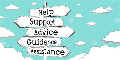 Help Support Advice Guidance Assistance Outline Signpost With
