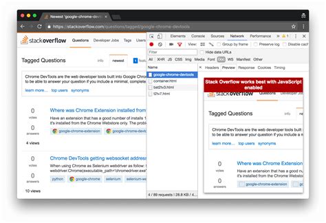 Новые функции Chrome Devtools столбцы и вкладки на панели Network