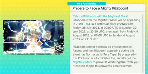 Pokemon Scarlet And Violet Mighty Rillaboom Tera Raid Event Guide