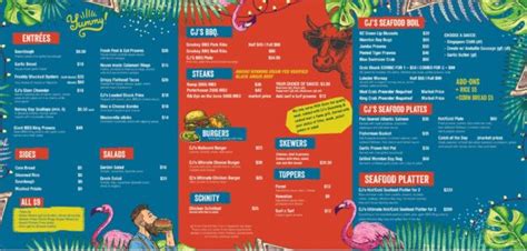 Cj S À La Carte Menu Cjs